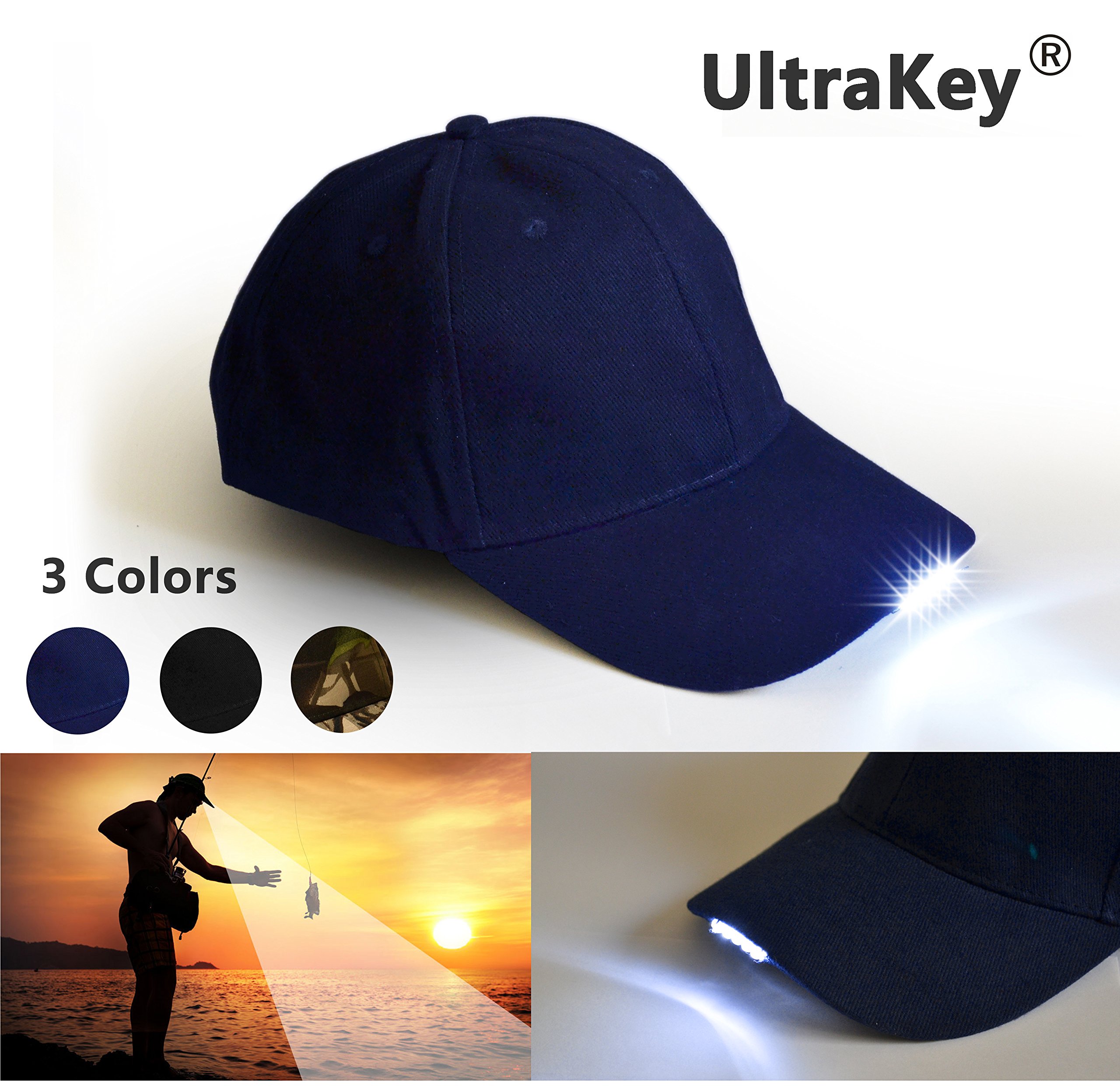 Hands Free LED Baseball Cap Hat for Outdoor Jogging Hip Hop Party Holiday Blue