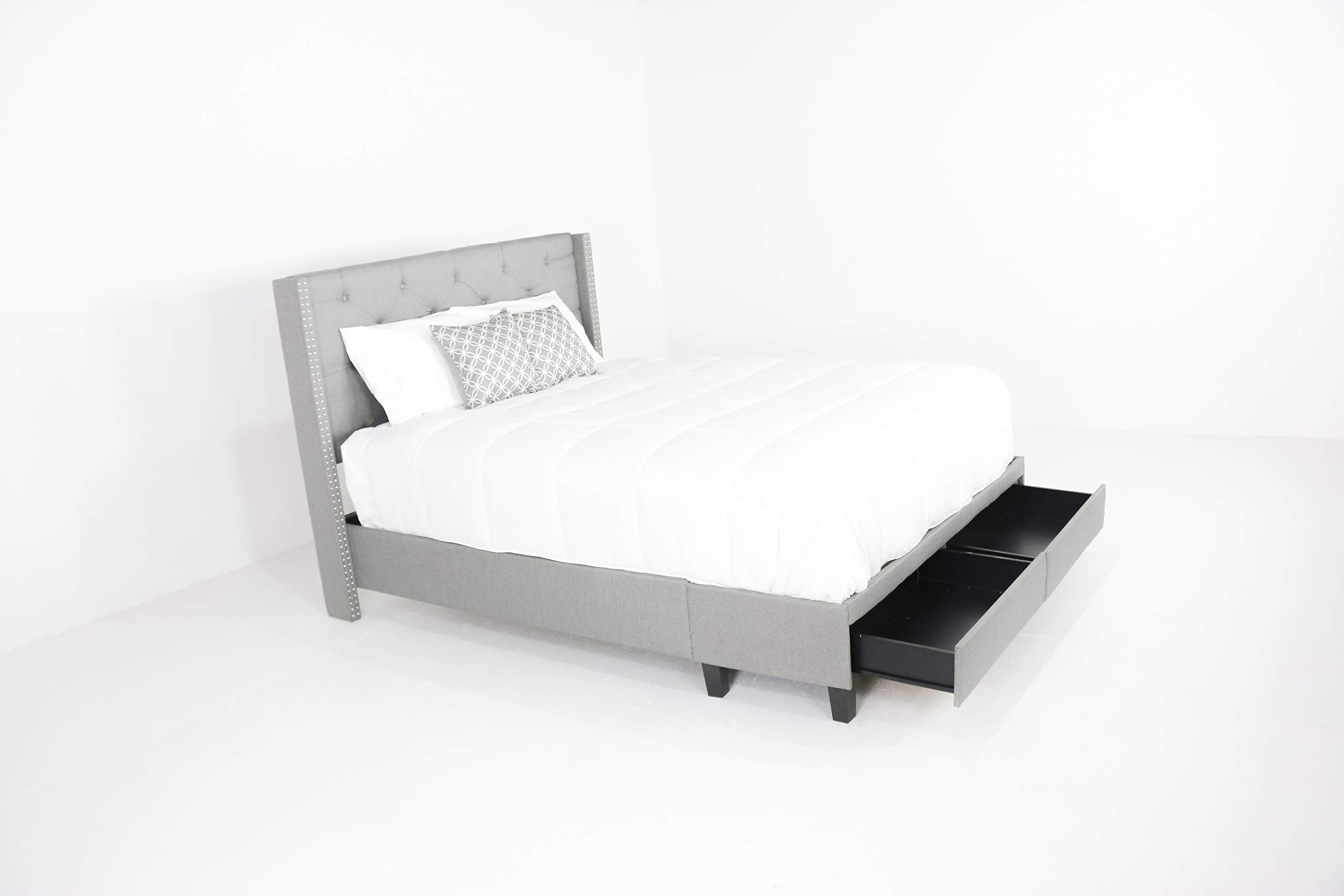 Home Life Platform Bed with Drawers, Grey