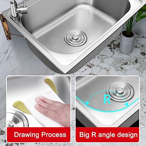 Small Wall Mounted Bathroom Sink, Stainless Steel Hand Sink with Cold Alone Faucet, Utility Laundry Portable Handwashing Station, for Garage Garden Kitchen Laundry Room, Outdoor,55x40cm