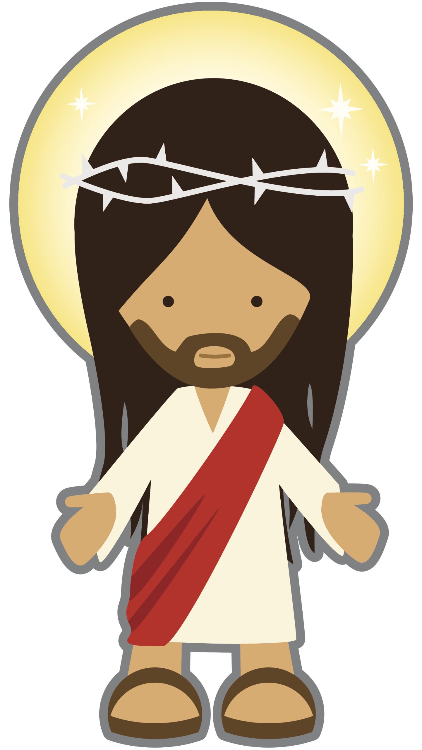 HOLY TRINITY SON JESUS CHRIST CROWN of THORNS BROWN YELLOW RED NUDE BLACK WHITE Vinyl Decal Sticker Two in One Pack (4 Inches Tall)