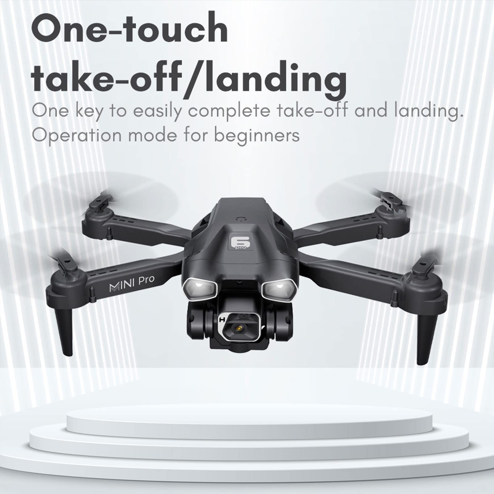 H66 Drones With Camera for Adults 4k rc Quadcopters & Multirotors Drone 1080P HD Foldable Dron One-touch take-off and landing Adjustable lens (Black)