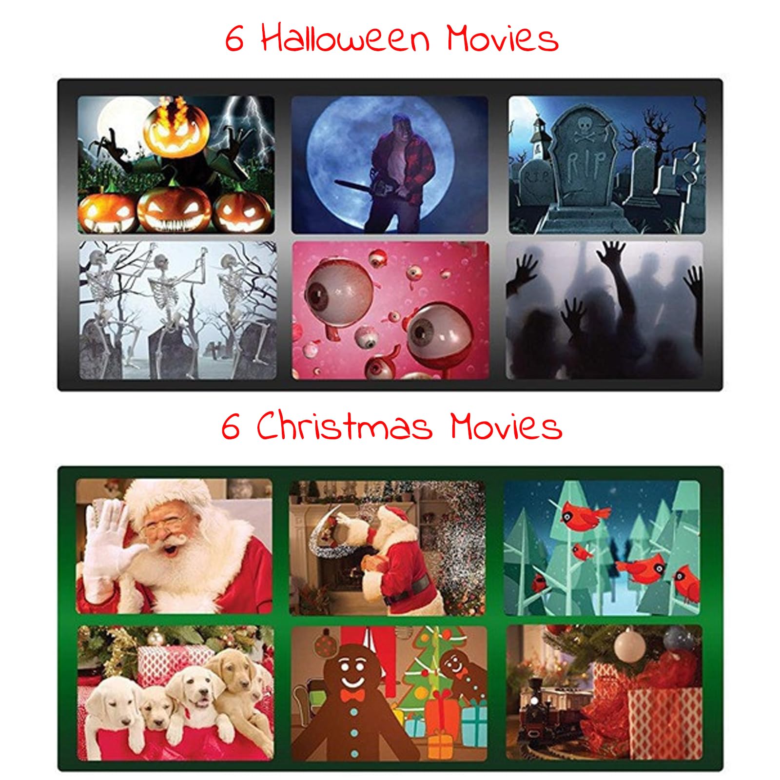 Halloween Window Projector,Christmas LED Holographic Projection Lights,3D Moving Ghost Skeletons Projection Lamp for Indoor/Outdoor, Holiday, Christmas, Party Decor (black)