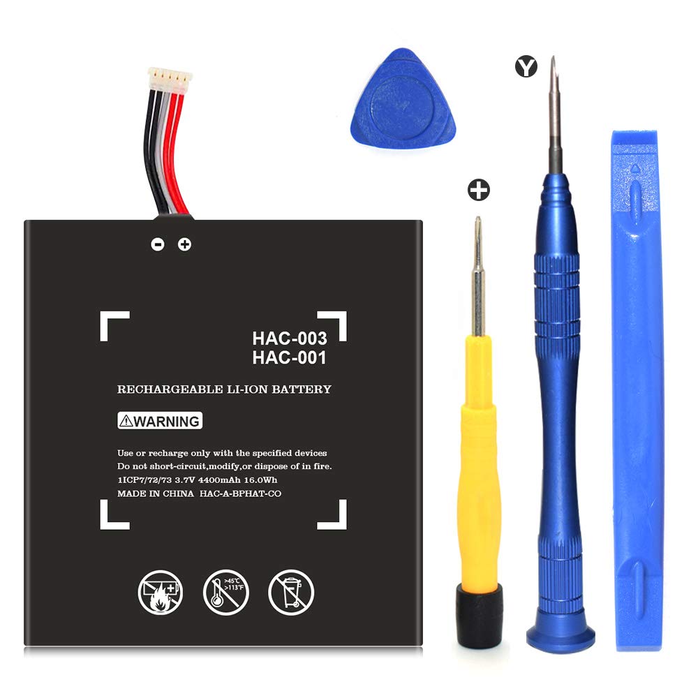 HAC-003 Battery Replacement for Nintendo Switch 2017 Game Console HAC-001 Internal Upgrade 4400mAh Battery with Repair Tool Kit