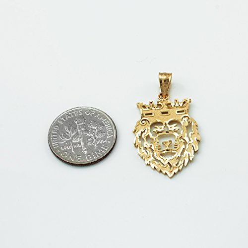 Hip-Hop Jewelry by LA BLINGZ 10K Yellow Gold Lion King DC Pendant (S/L) (Small (1.25"))