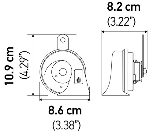 HELLA 011225921 Black 12V BX Trumpet Horn Kit