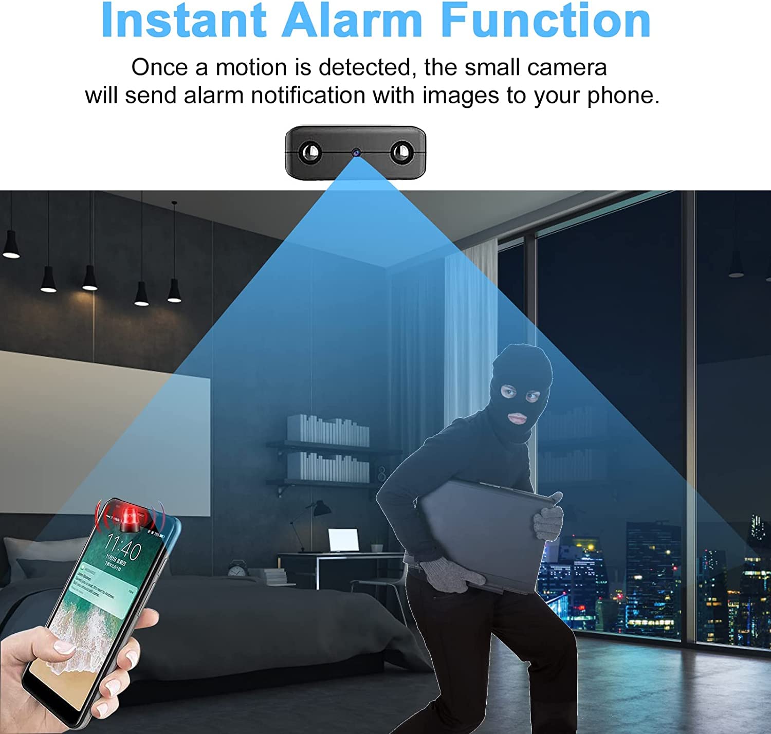 Home WiFi Wireless Security Camera Body Indoor Outdoor Cameras,Small Home1080P Portable Vdeo Surveillance Camera Remote Viewing for Security with iOS Android APP, with Night Vision,Motion Detection