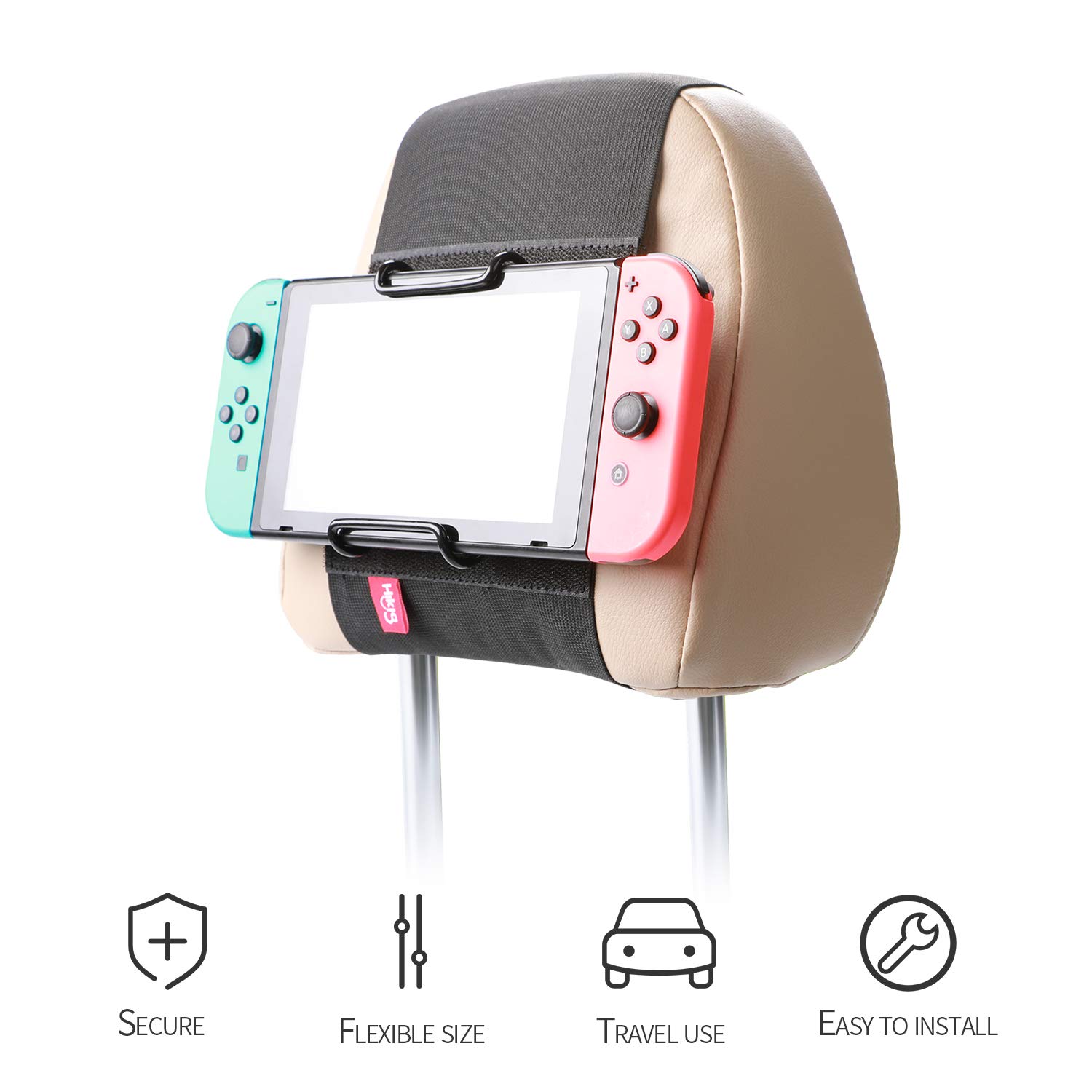 Hikig Car Headrest Mount Holder for Nintendo Switch Game Machine, Smart Phone and Other Tablets/Also fit for Planes Tray Table