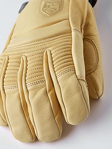 Hestra Mens Ski Gloves: Fall Line Winter Cold Weather Leather Gloves, Tan, 10