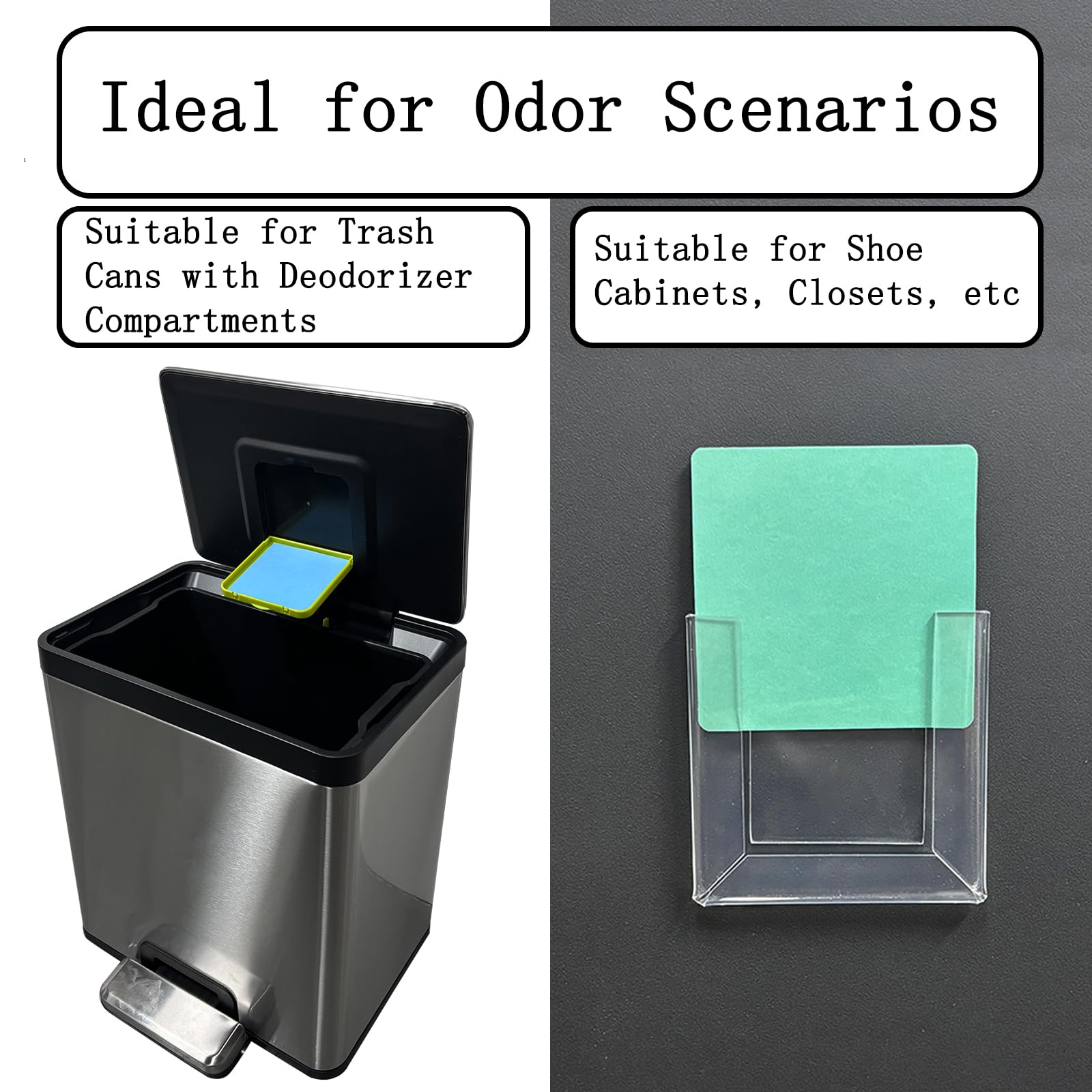 Universal Stick-on Trash Can Odor Absorbing Pod, Purifying Deodorizer for Trash Cans, Compost Buckets, Countertop and Recycle Bins