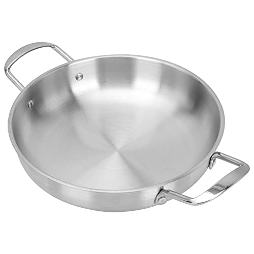 Zerodeko Korean Ramen Noodle Pot Korea Cooking Instant Noodles Pots with Handle Stainless Steel Everyday Pan Stock Pot Chef Pan Kitchen Cookware for Soup Rice Pasta Silver 26CM