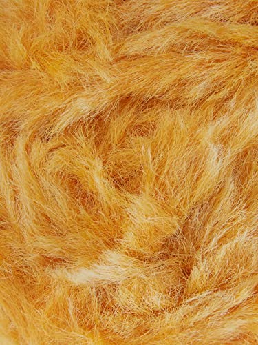 YUYOYE Super Soft Fluffy Fur Yarn for Crochet and Knitting, Faux Fur Thick & Quick Bulky Yarn (700-Ginger)