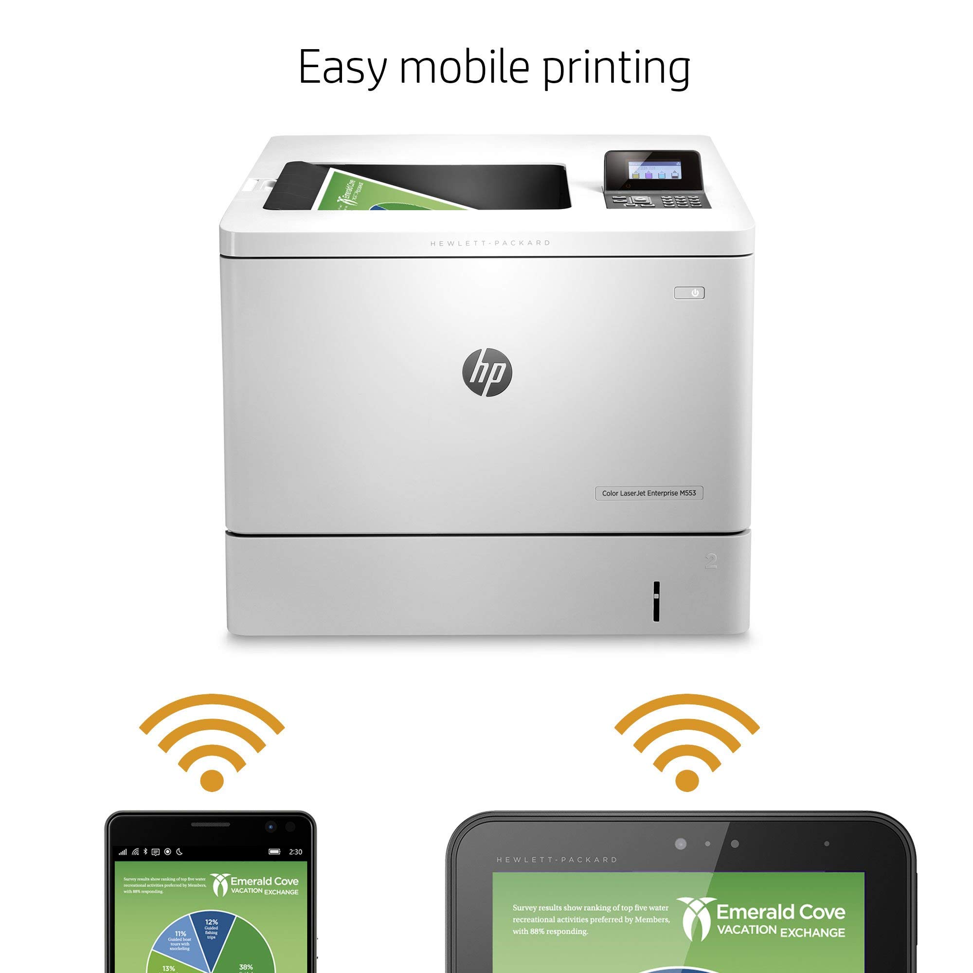 HP LaserJet Enterprise M553n Color Laser Printer with Built-in Ethernet (B5L24A) (Renewed)