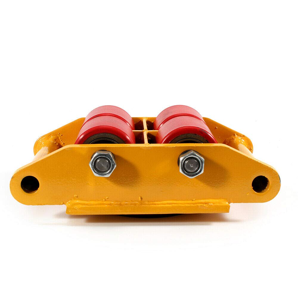 Heavy Duty Machine Dolly Skate Machinery Roller Mover Cargo Trolley 6 Ton 13200lb, with Steel Rollers Cap 360 Degree Rotation Rotating Cover Mobile Equipment