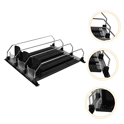 ULTECHNOVO Soda can Organizer Soda can Organizer Drink Refrigerator Storage Mini Refrigerator 3pcs Drink Pusher Ball Black Abs Slide Rail Mini Water Bottle Pusher Glide