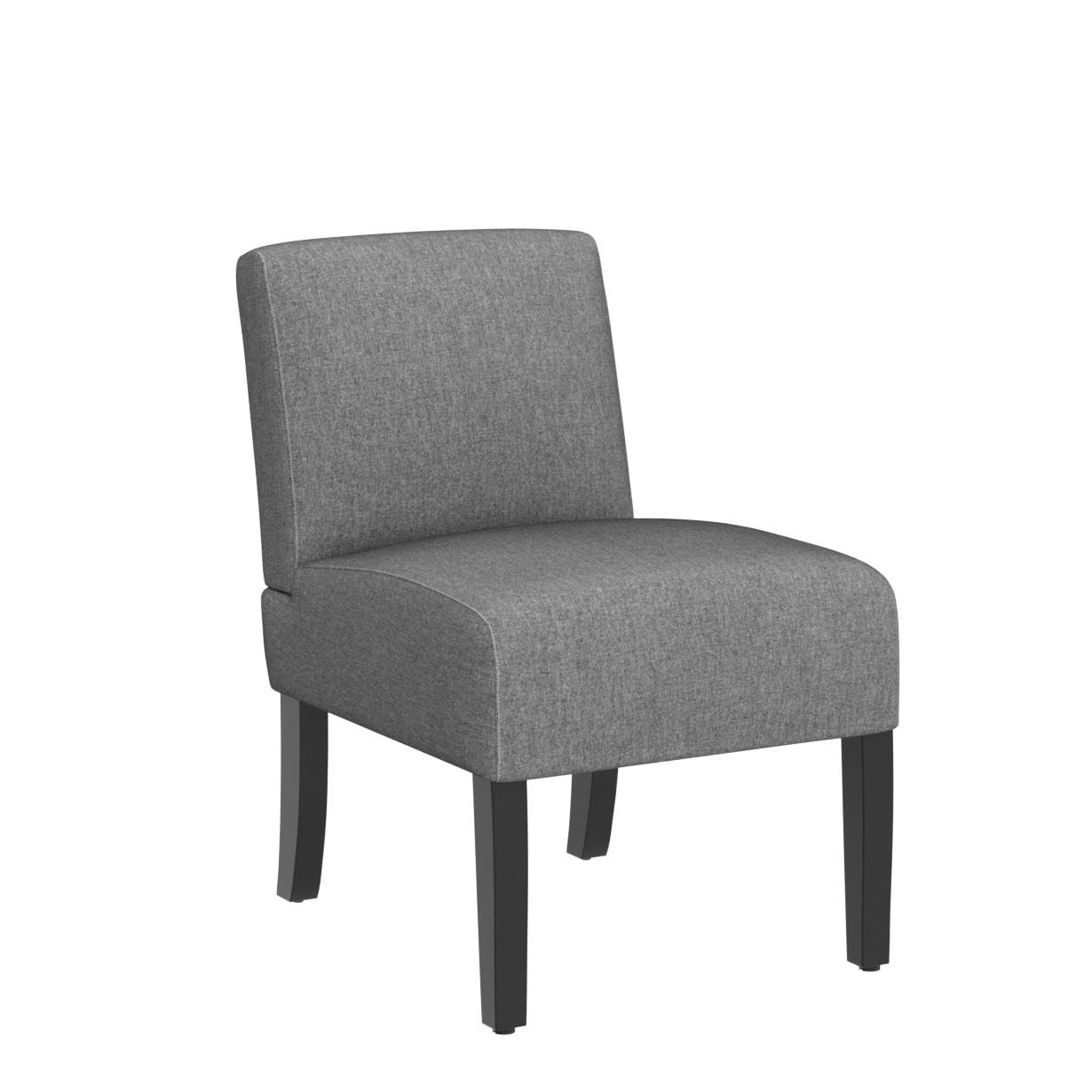 Haiput Wam Accent Chair Armless Chair Corner Chair Slipper Chair Victorian Style, Modern Small Accent Chairs for Livingroom Bedroom Office Small Spaces with Solid Wood Legs (Grey)
