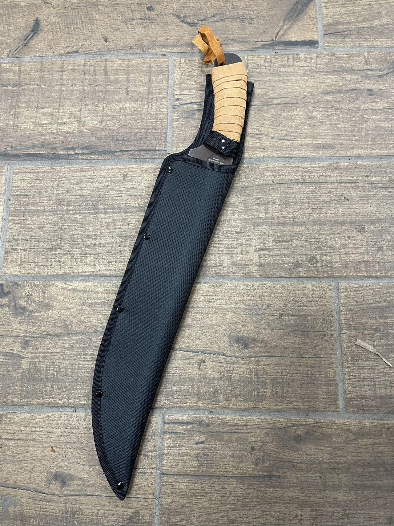 Hunting Survival Hand Forged Full Tang Machete Knife 3CR13 Steel Blade Series Camping EDC (A)
