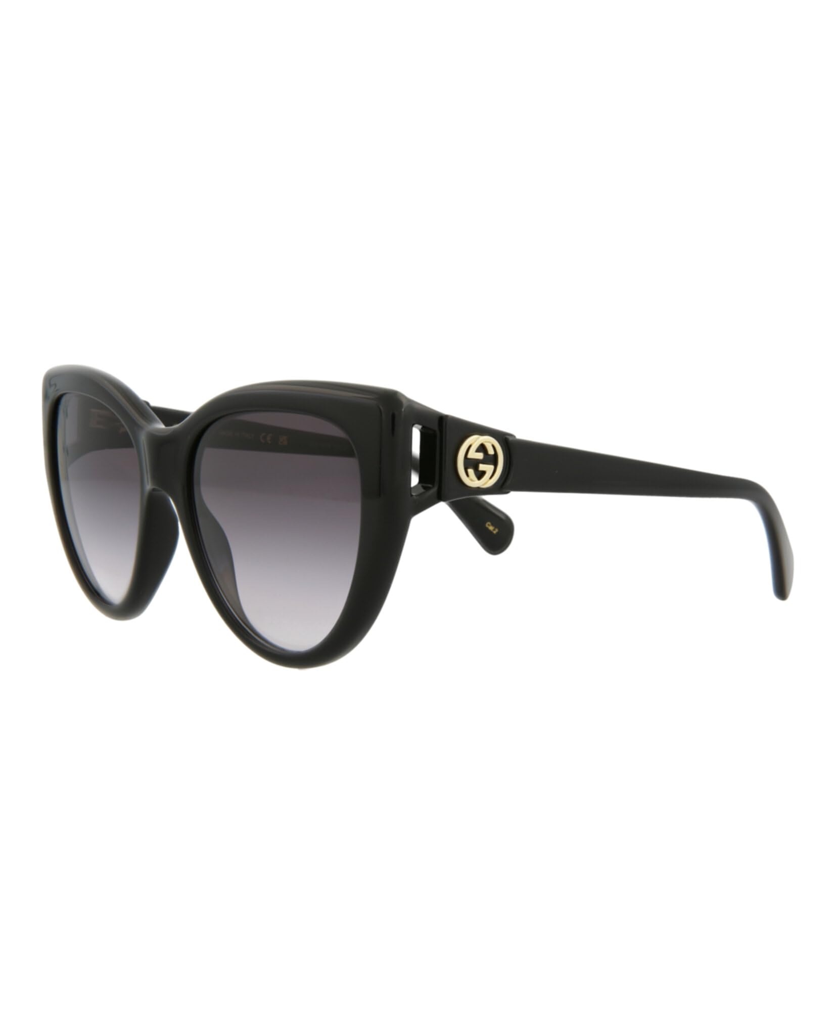 Gucci Women's Classic Cat Eye Sunglasses, Black Black Grey, One Size
