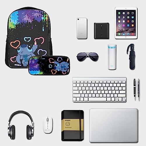 zuewtbk Kawaii Kids Backpack Set Casual School Backpack with Pencil Case Back School Supplies for Students Boys Girls