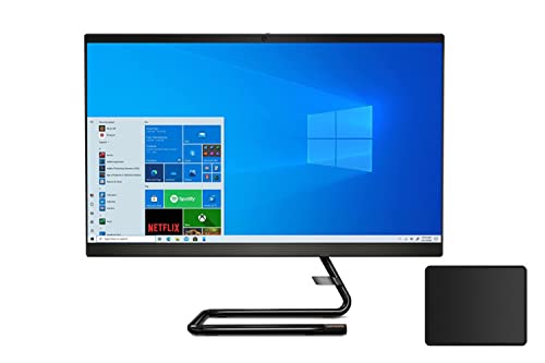 Lenovo IdeaCentre AIO 3 24" All-in-One Computer | Intel Core i5-10400T Processor | Integrated Graphics | 16GB RAM | 256GB SSD + 1TB HDD | DVD RW | Windows 10 | Black | with Mouse Pad Bundle