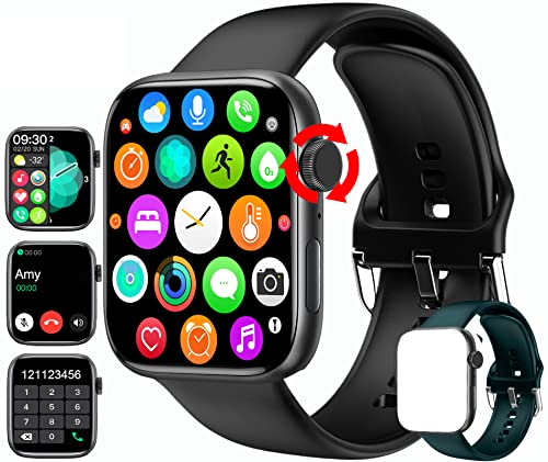 Smart Watch for Men Women Make Answer Call/Voice Control, IP67 Waterproof Android Smartwatches with Text Call /28 Sports Heart Rate Blood Pressure SpO2 Sleep Monitor Step Counter Black