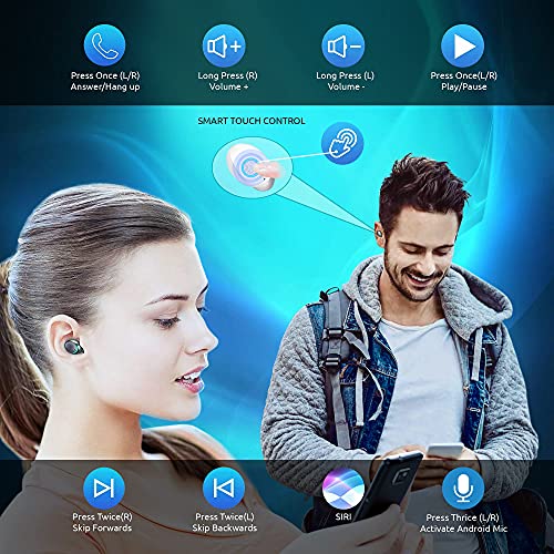VOLT+ Plus TECH Wireless V5.1 PRO Earbuds Compatible with Honor 80 SE IPX3 Bluetooth Touch Waterproof/Sweatproof/Noise Reduction with Mic (White)