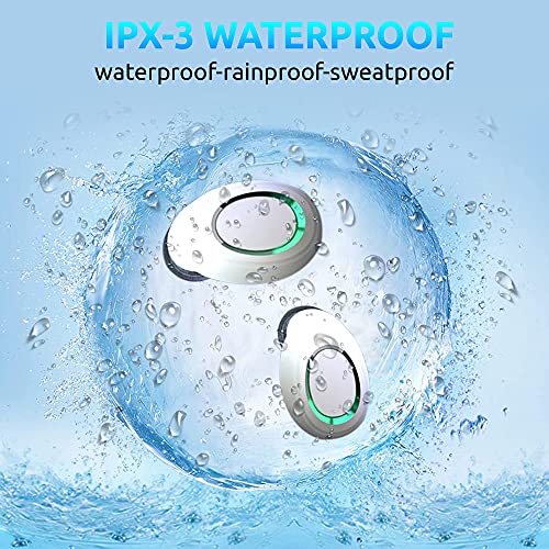 VOLT+ Plus TECH Wireless V5.1 PRO Earbuds Compatible with Blackview BV9200 IPX3 Bluetooth Touch Waterproof/Sweatproof/Noise Reduction with Mic (White)