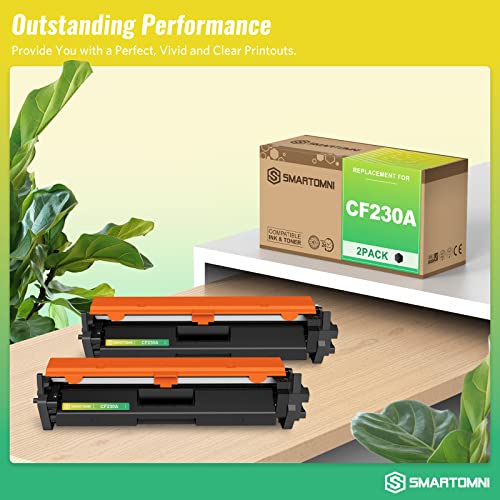 S SMARTOMNI 30A CF230A Toner Cartridge Compatible Replacement for HP 30A CF230A 30X CF230X Black Toner Use for HP Pro M203d M203dn M203dw MFP M227fdn M227fdw M227sdn (2 Pack)
