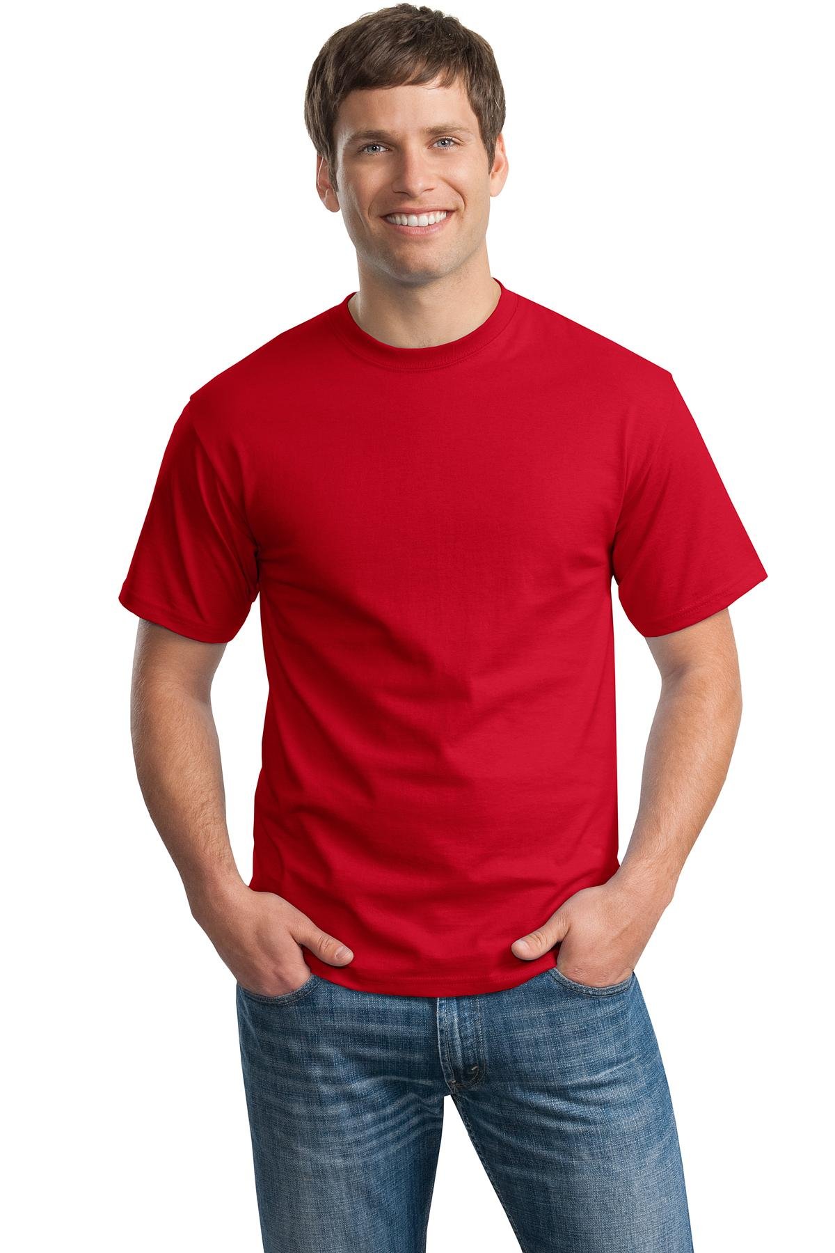 Hanes Tagless Men`s T-Shirt Deep Red
