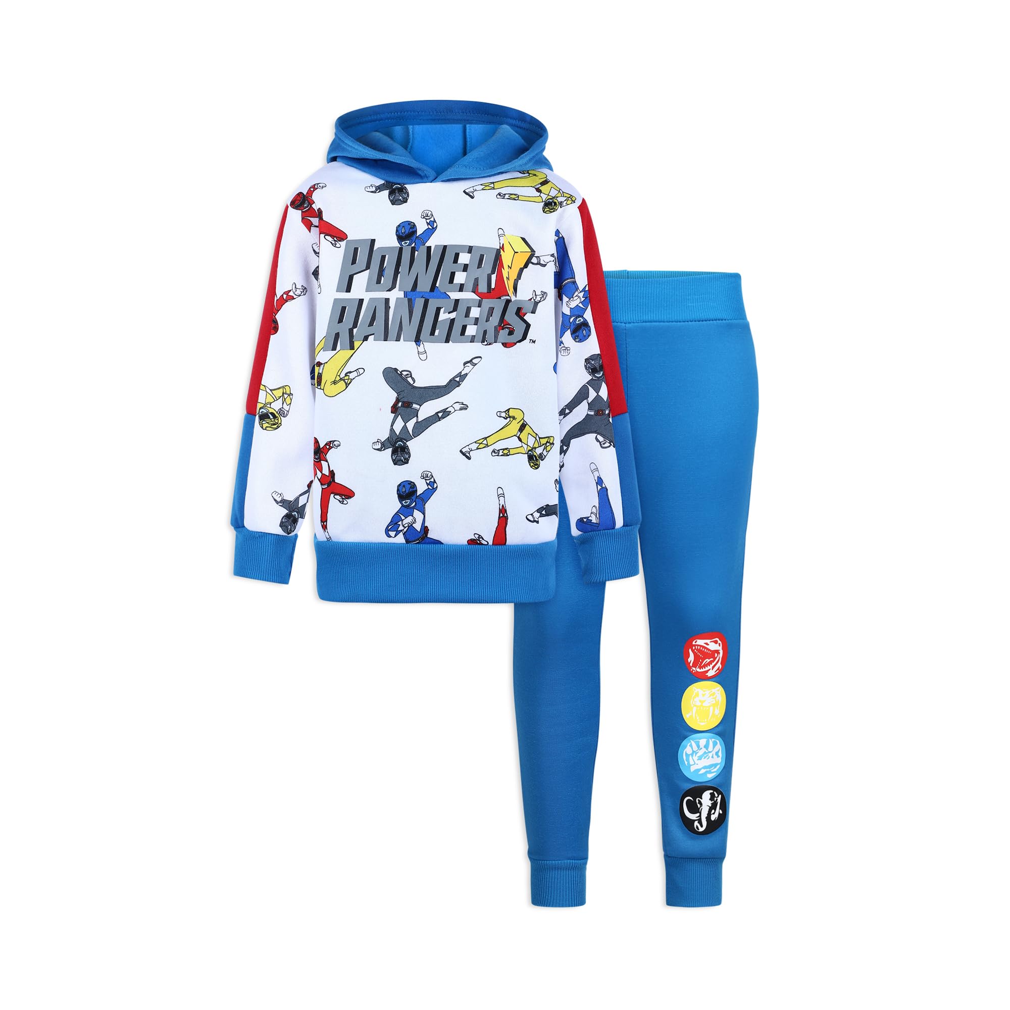 Hasbro Power Rangers Boys’ Hooded Sweatshirt and Jogger Set for Little Kids – Blue