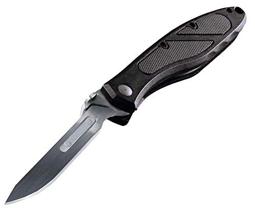 Havalon Piranta-Edge with Blaze Black Handle with 12 Additional Crazy Sharp Blades (Piranta Z - Black)