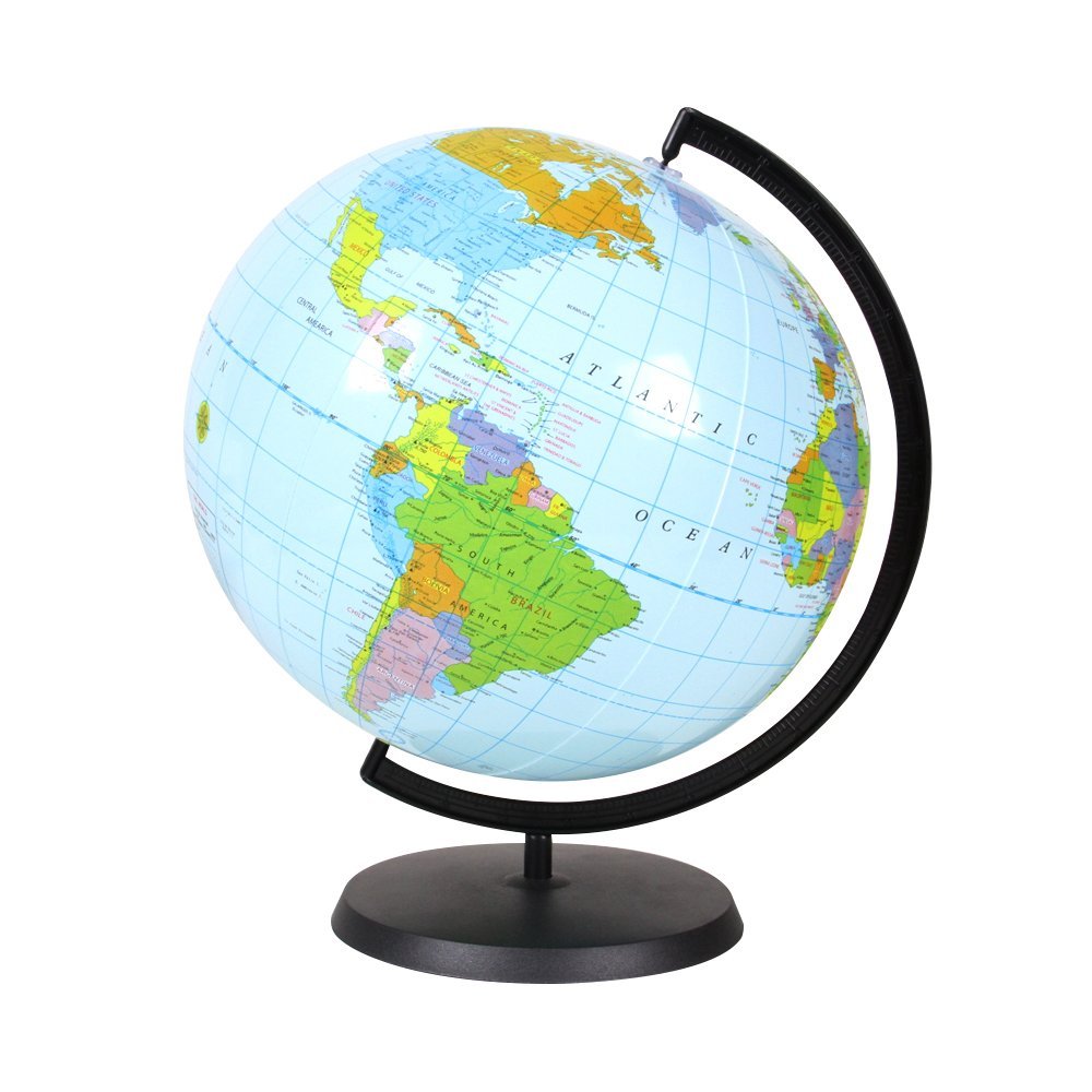 hand2mind Inflatable World Globe with Stand