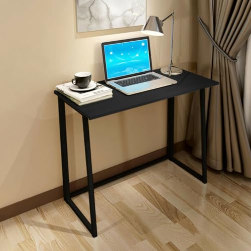 Home Study Table Computer Desk PC Laptop Office Desk Folding Writing Table Black