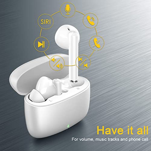 yobola Wireless Earbuds, Bluetooth Earbuds in Ear Deep Bass HiFi Stereo, IPX7 Waterproof Bluetooth Headphones 5.3 Touch Control, Wireless Headphones 4 Microphone Clear Call, Lightweight and Fit