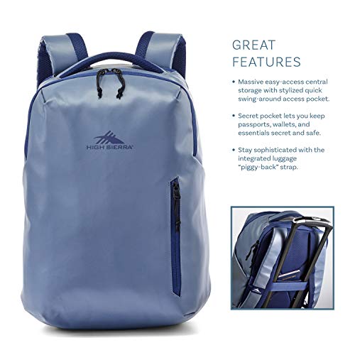 High Sierra Rossby Daypack - Travel Laptop Backpack Grey Blue/True Navy