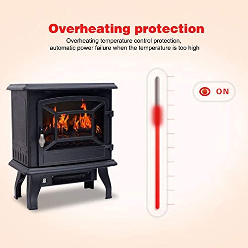 VOMKR Large Electric Stove Fires Freestanding, Portable Electric Stove Heater Fireplace, Electric Fire with 3D Log Wood Burning Flame Effect & 2 Heat Settings (Color : Red)