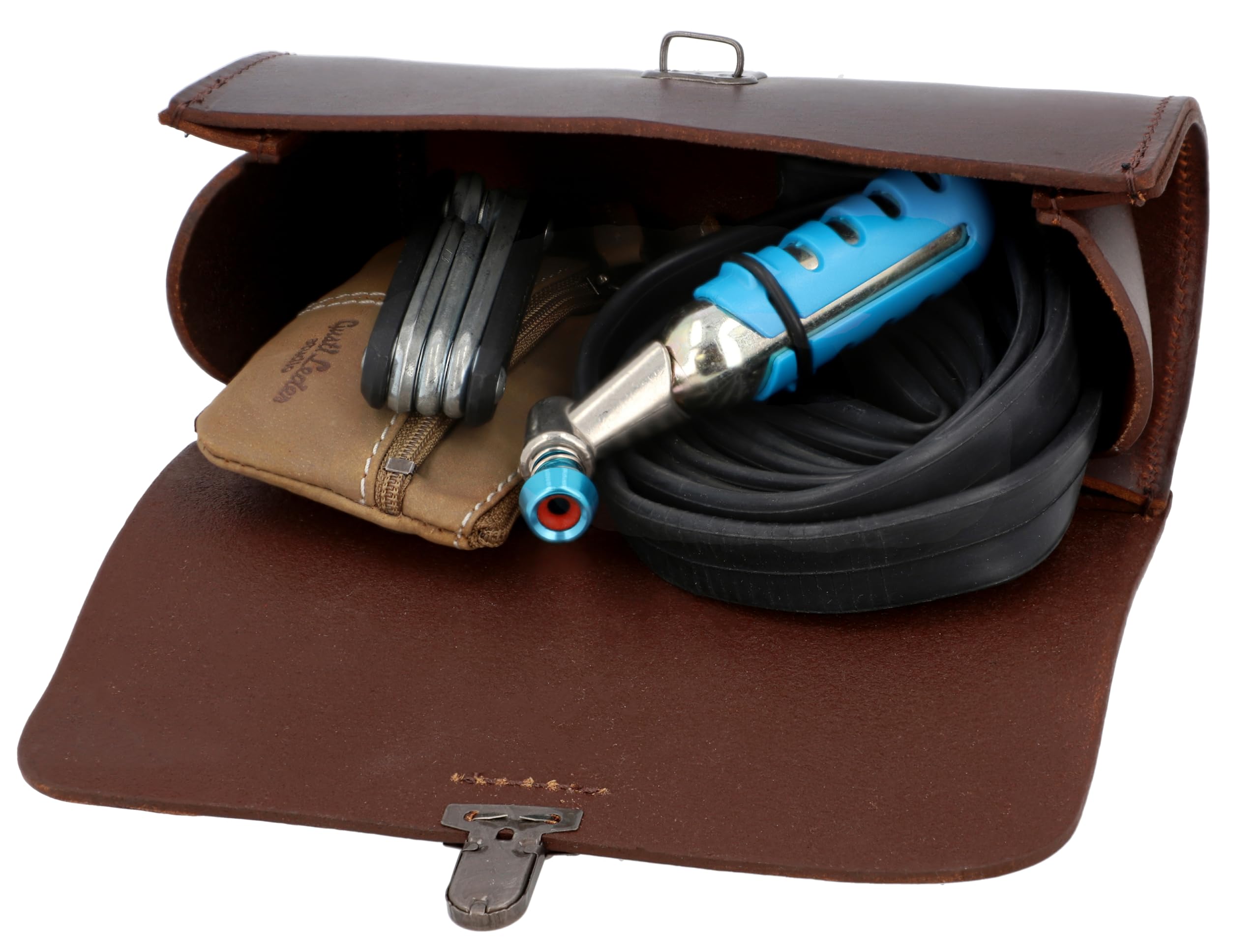 Gusti Bike bags Leather-Raymond P. saddlebag vintage for Brooks saddles theft-proof Brown leather