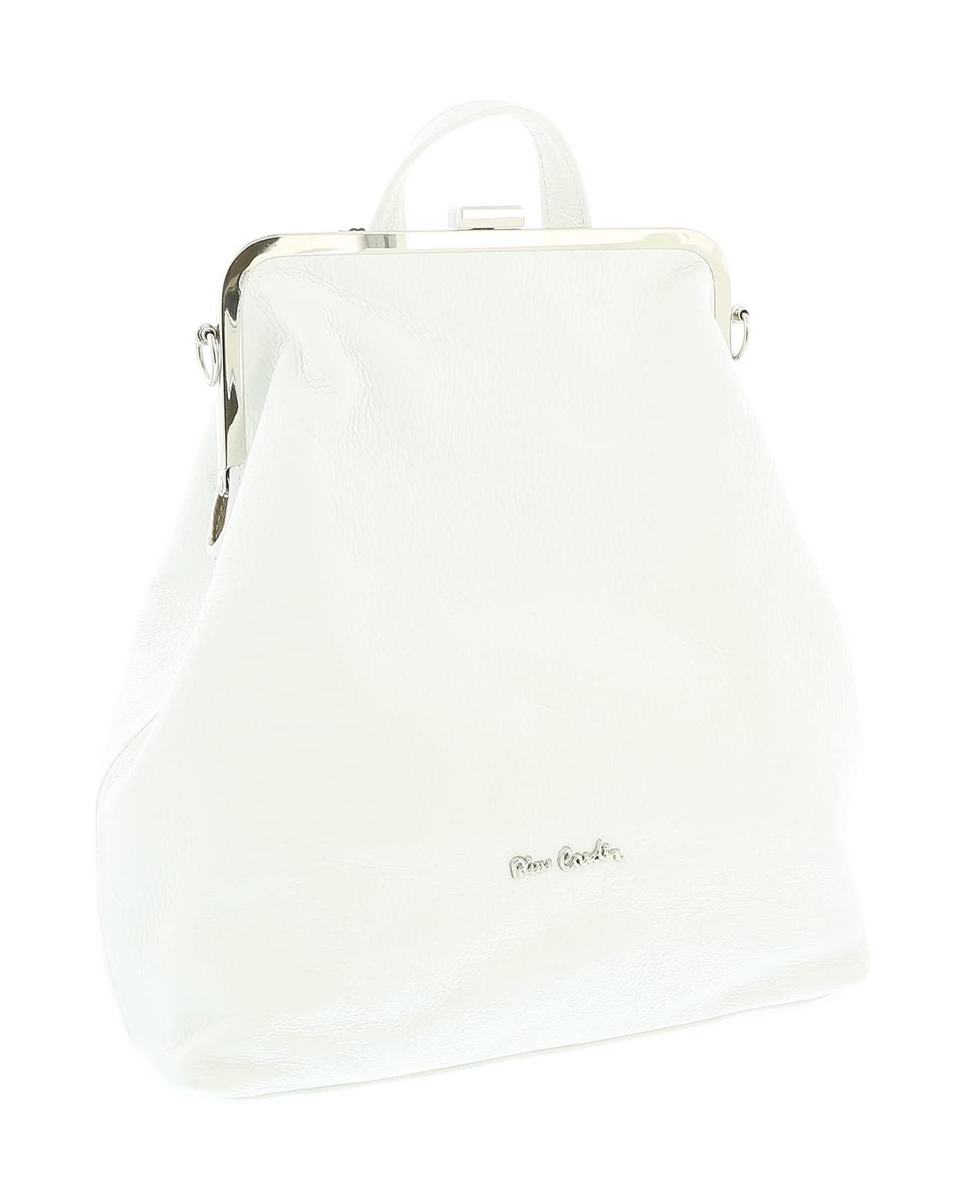 Pierre Cardin White Leather Medium Vintage Shoulder Crossbody Bag for womens