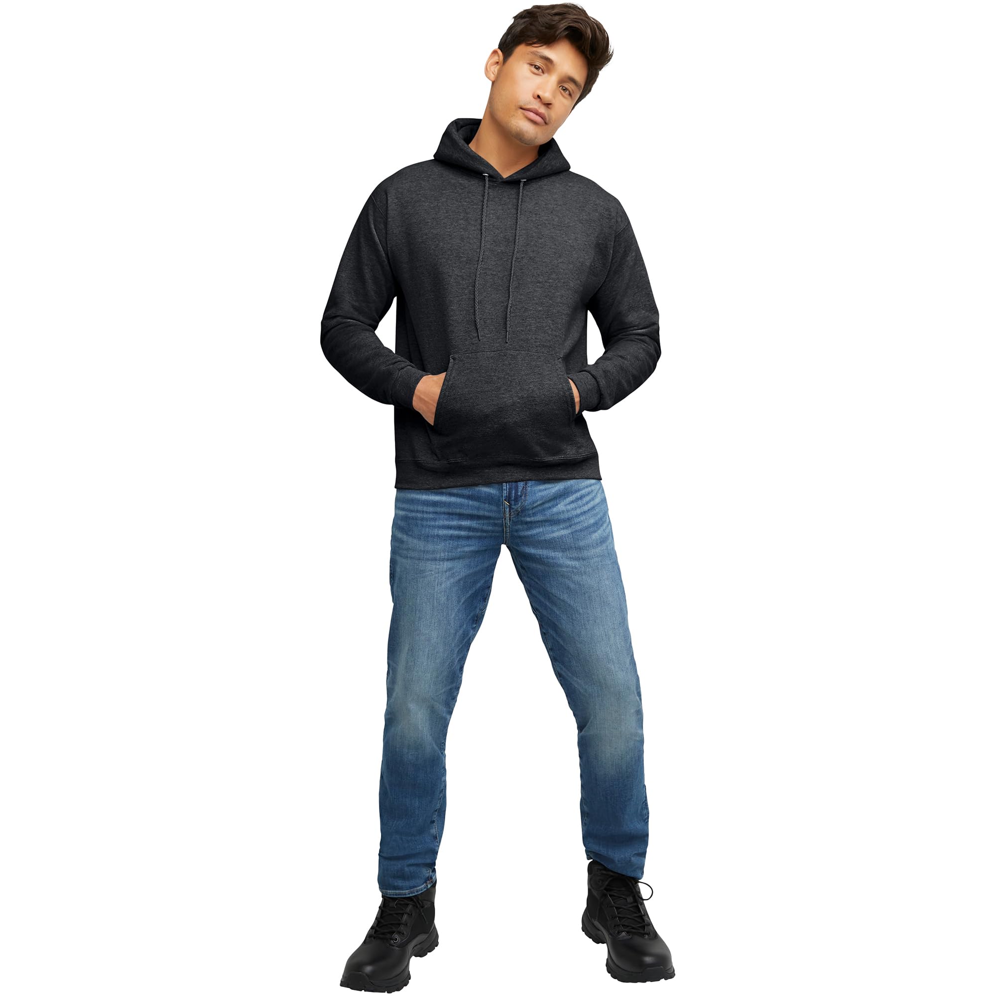 Hanes mens Pullover Ecosmart Hooded Sweatshirt Hoody, Charcoal Heather, X-Large US
