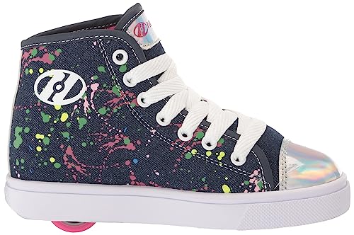 HEELYS Girl's Veloz (Little Kid/Big Kid/Adult) Denim/Rainbow/Multi 2 Little Kid M