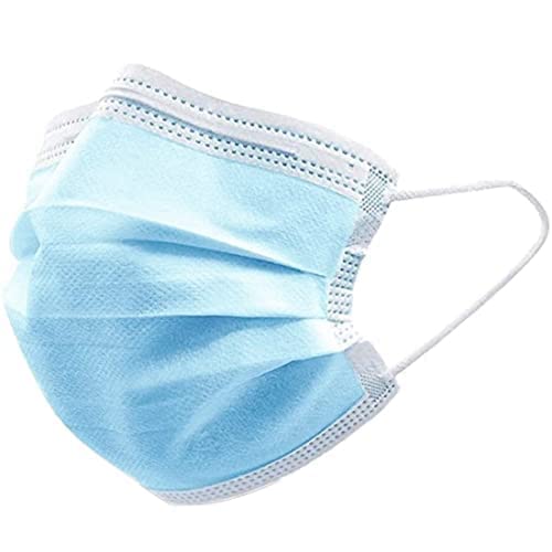 ProCure Disposable 3 Ply Face Masks, 50 Count - Individually Wrapped - Comfortable Elastic Earloops - Glass Free Filter - Latex Free - Non Woven - Filters Dust, Pollen