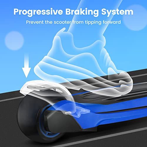 TONBUX Scooter for Kids Ages 3-5, Toddler Scooter with 4 Adjustable Heights, Kids Scooter Light Up 3 Wheels, Shock Absorption Design, Lean to Steer, Balance Training Scooter for Kids(Blue+Red)