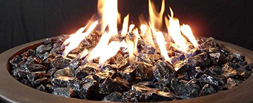Hiland RGLASS-BLK Pit Fire Glass i n Black, Extreme Tempature Rating, Good for Propane or Natural Gas, 10 Pounds, 10 lb