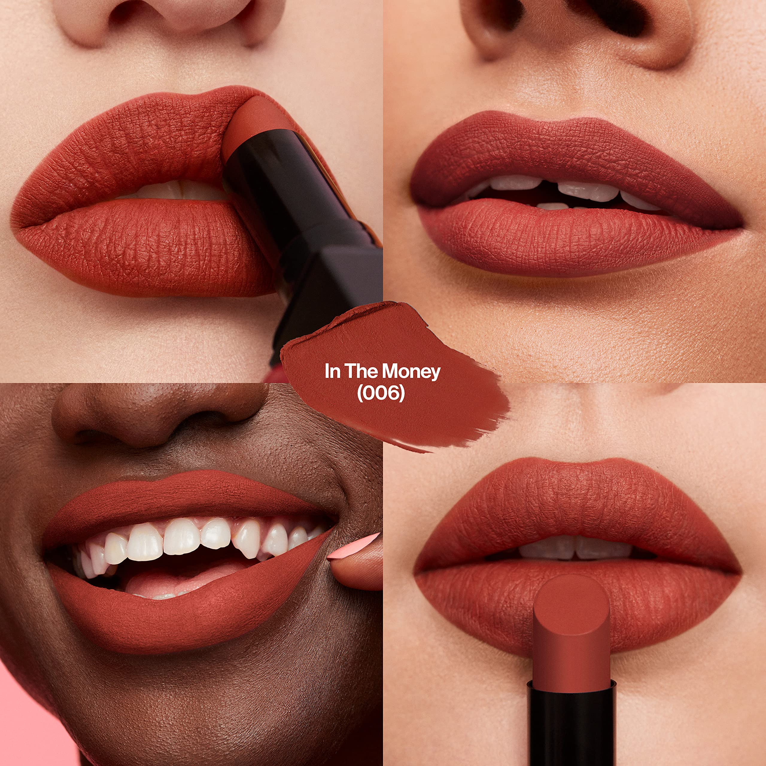 REVLON Lipstick, ColorStay Suede Ink, Built-in Primer, Infused with Vitamin E, Waterproof, Smudge-proof, Matte Color, 006 In The Money, 0.09 oz.