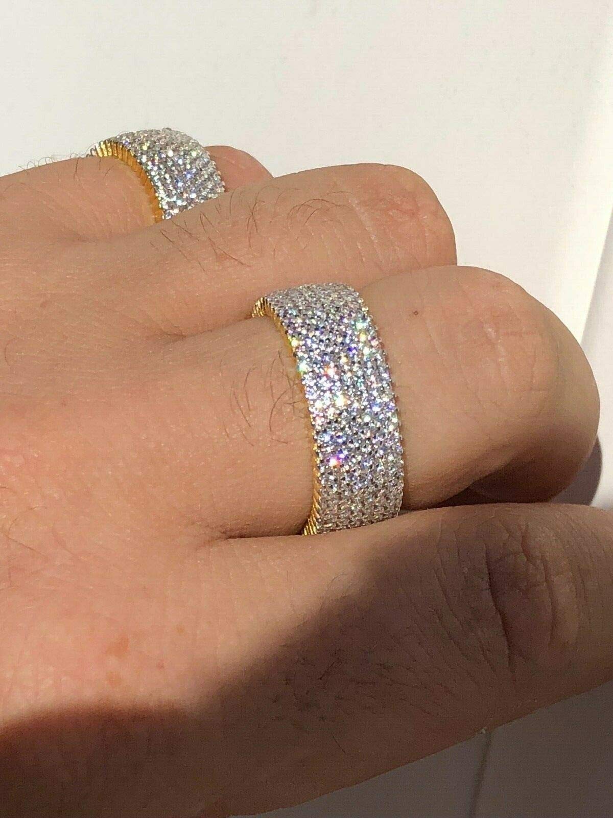 HarlemBling Real Solid 925 Silver His Or Hers Baguette Tennis Ring - Wedding Band Or Pinky Ring Looks Nice On Anyone - Iced Out Eternity (9)