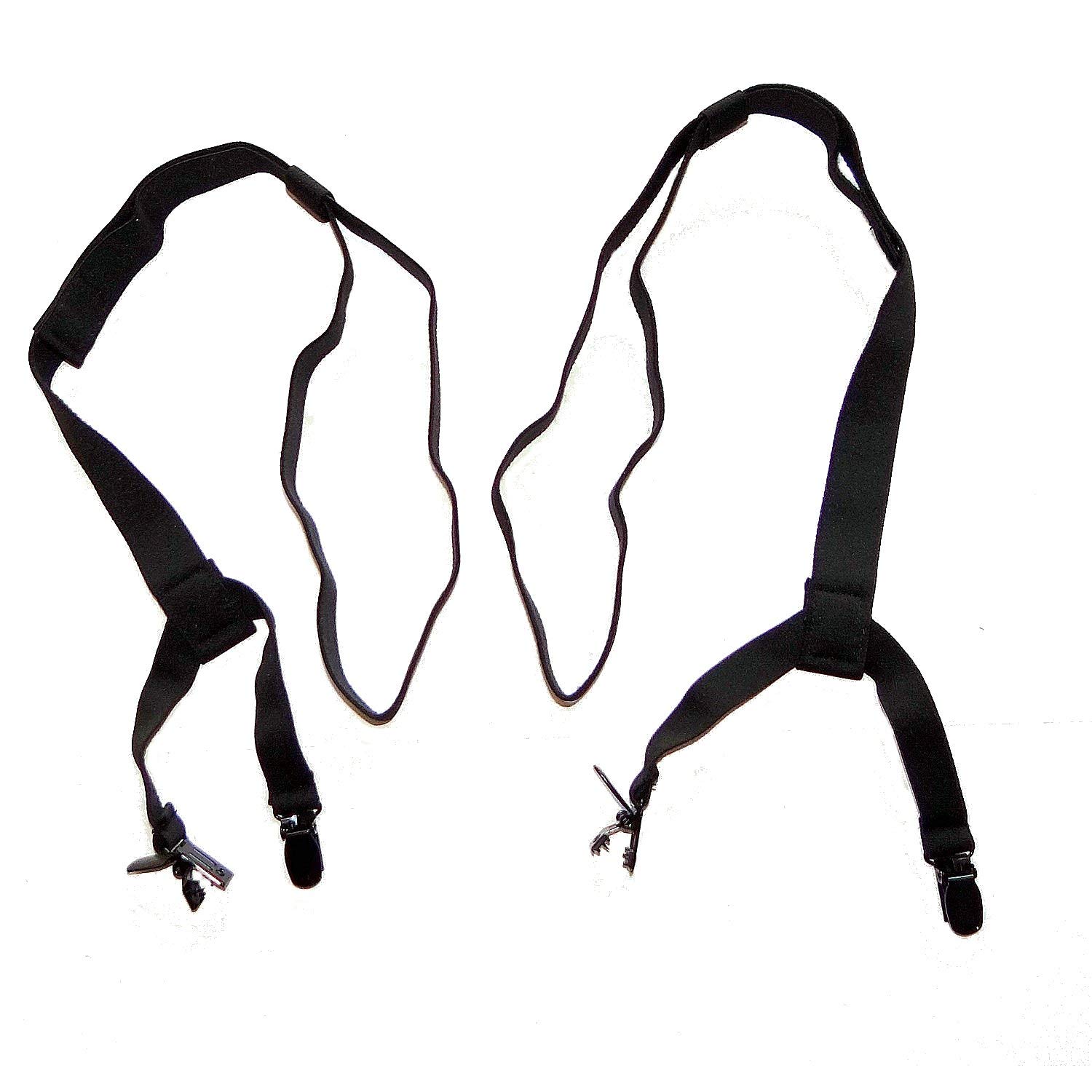 Hold-Ups Stay-downs Dress Shirt Stays Y-Style Metal with USA Patented No-slip Clips