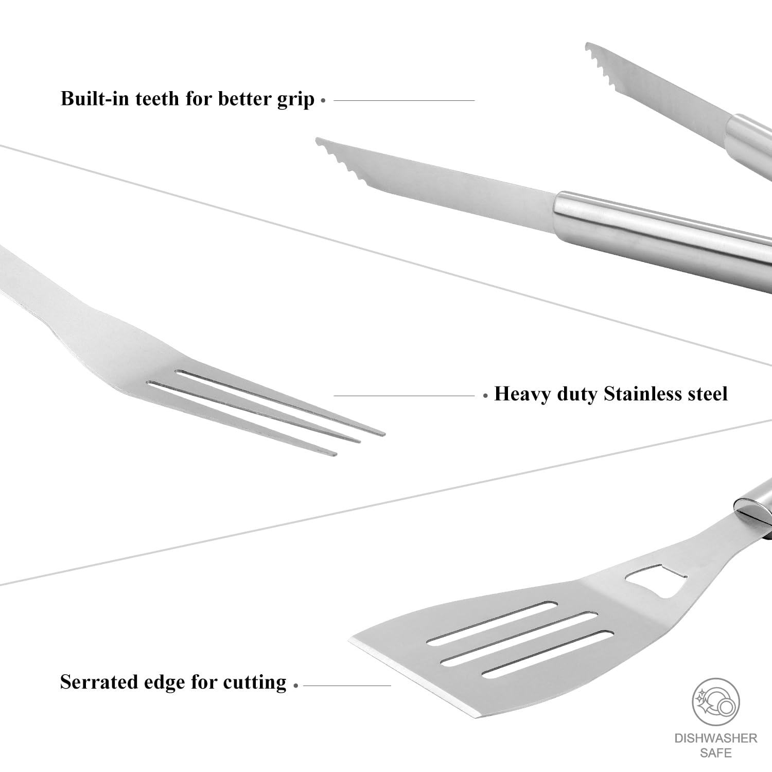 HomeEase BBQ Grill Tools Set -11pcs Heavy Duty Stainless Steel Grill Set with Apron, Grill Utensils Set in Portable Canvas Bag for Outdoor,Camping,Backyard