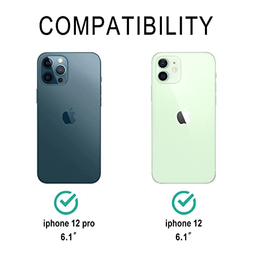 Vauki Crossbody Case for iPhone 12/iPhone 12 Pro Clear Silicone Phone Case for iPhone 12 6.1" with Lanyard Neck Cord Strap, Soft TPU Shockproof Protective Transparent Cover Case - Black Necklace