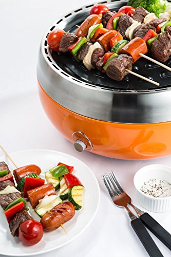Grillerette Pro - The Smartest Portable BBQ Grill - Take Anywhere BBQ Grill - Battery Powered Fan - Anthracite Black Color