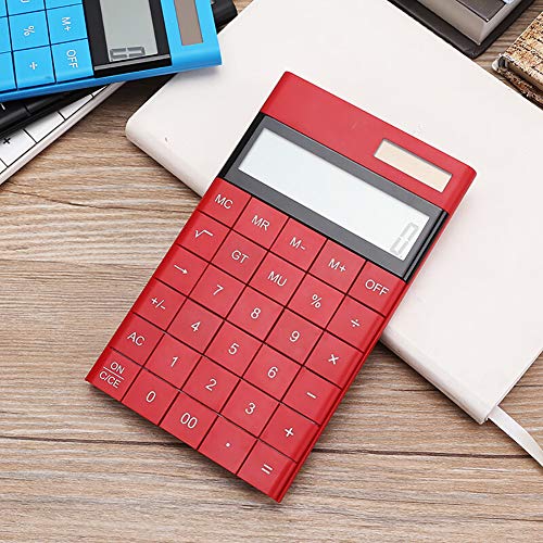 Z·Bling Calculator,Solar Power,12 Digits LCD Display,Modern Elegant Desk Accessory,Office Home Electronics,Business Present Ideas(White,Black,Red,Blue)