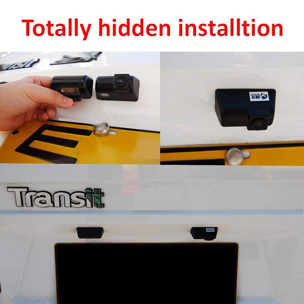 HD 1280x720p Reversing Camera Integrated in Number Plate Light License Rear View Backup Camera Waterproof Night Vision for Ford Transit/Transit Connect Transporter